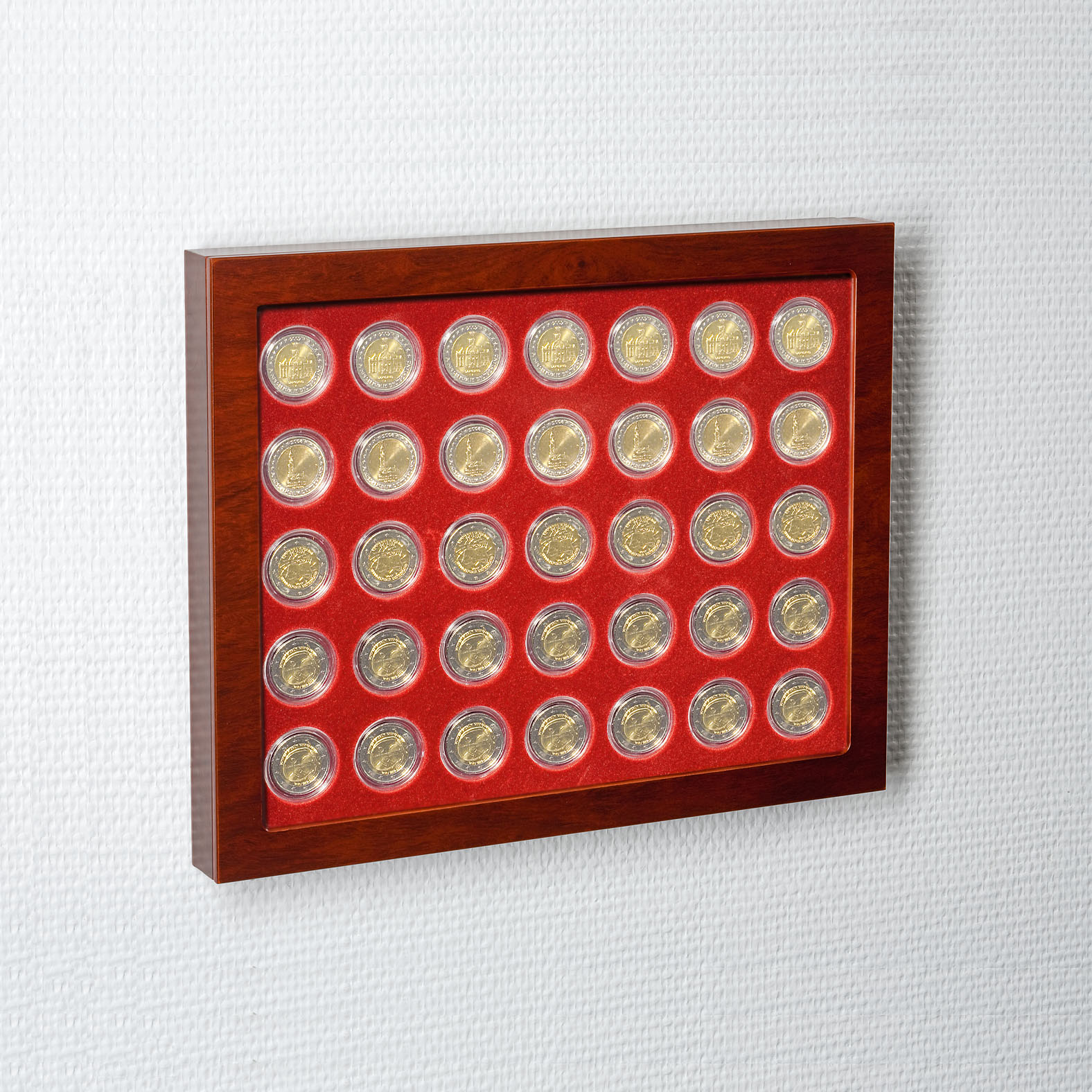 LOUVRE Coin Showcase for 2 Euro coins with capsules at lighthouse.us