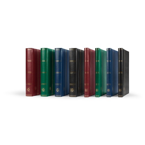 COMFORT Stockbooks - padded cover, black pages, clear strips, glassine ...